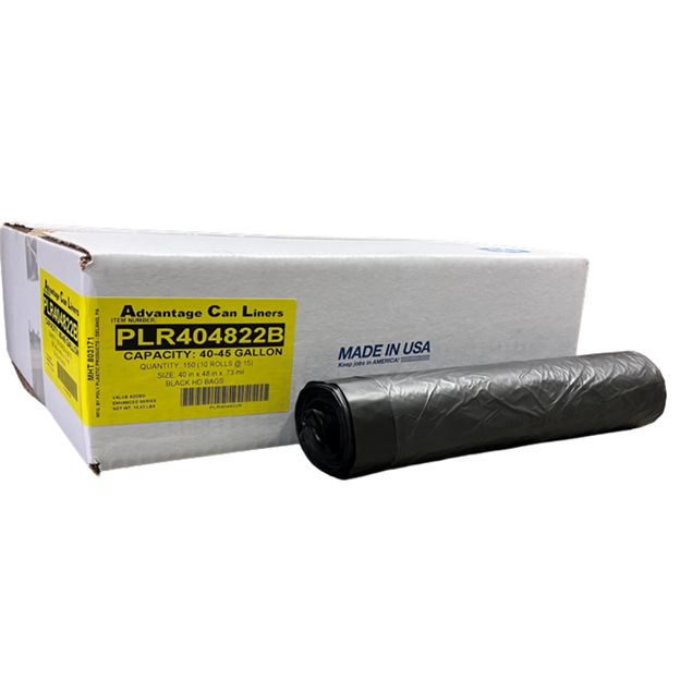 High Density Black Trash Bag, 40" x 48", 22 Microns, 150/Case ...