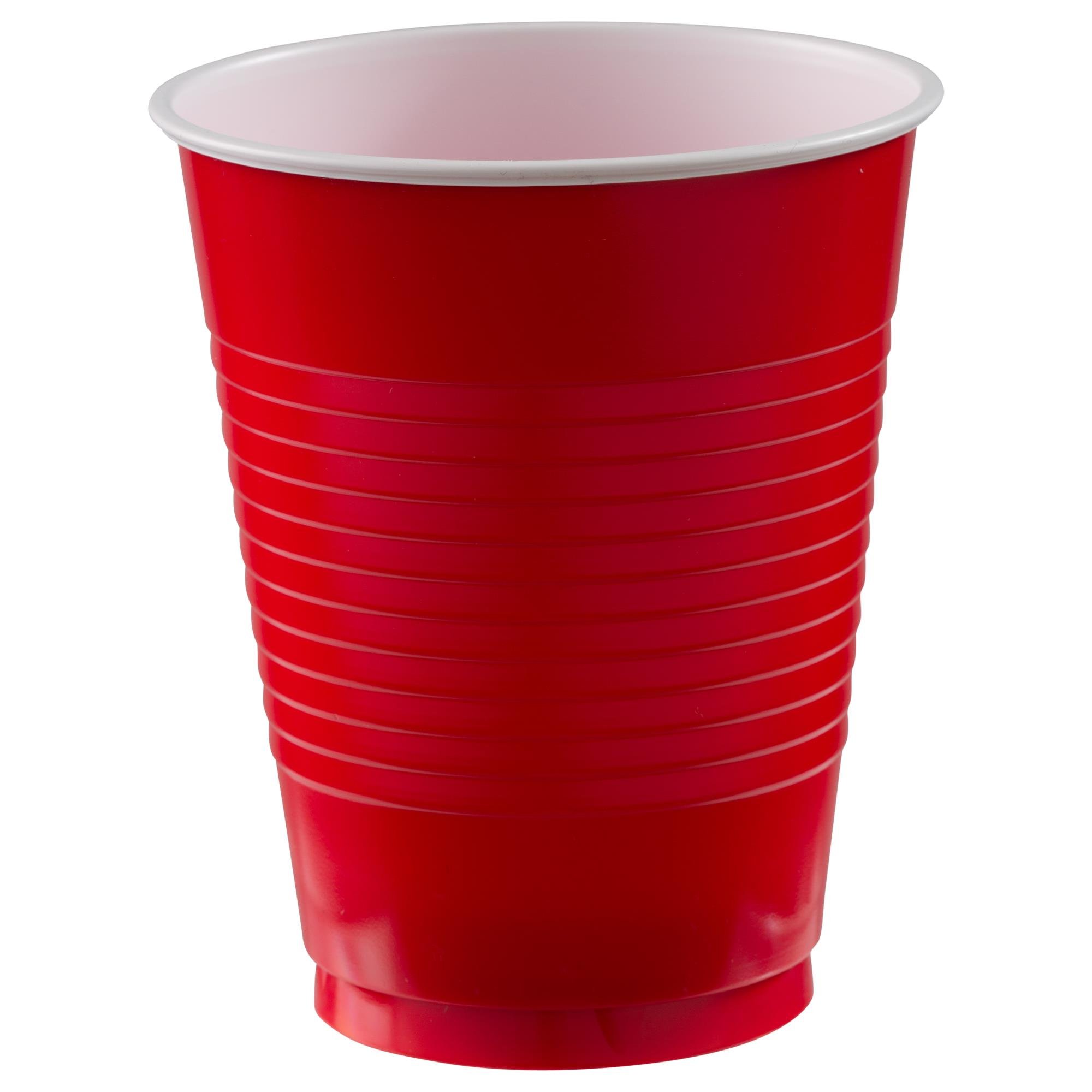 Brava Plastic Drinking Cups 16 oz Apple Red 50 Pack