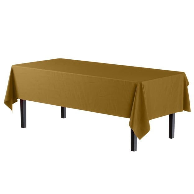 Plastic Table Cover, 54" x 108", Gold, Each - mastersupplyonline