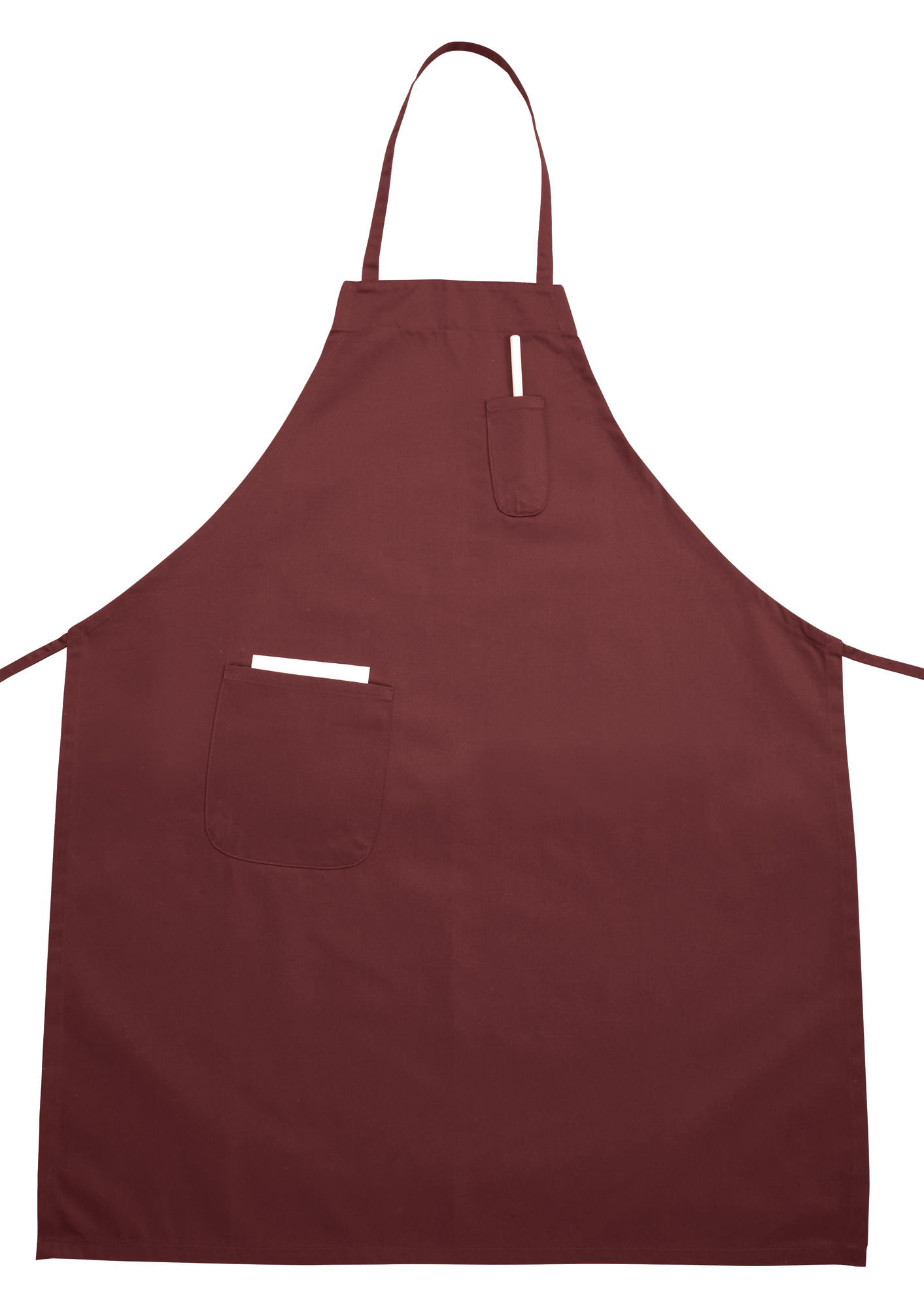 Signature ChefTM Full Length Bib Apron w/Pocket, 33" x 26", Burgundy ...
