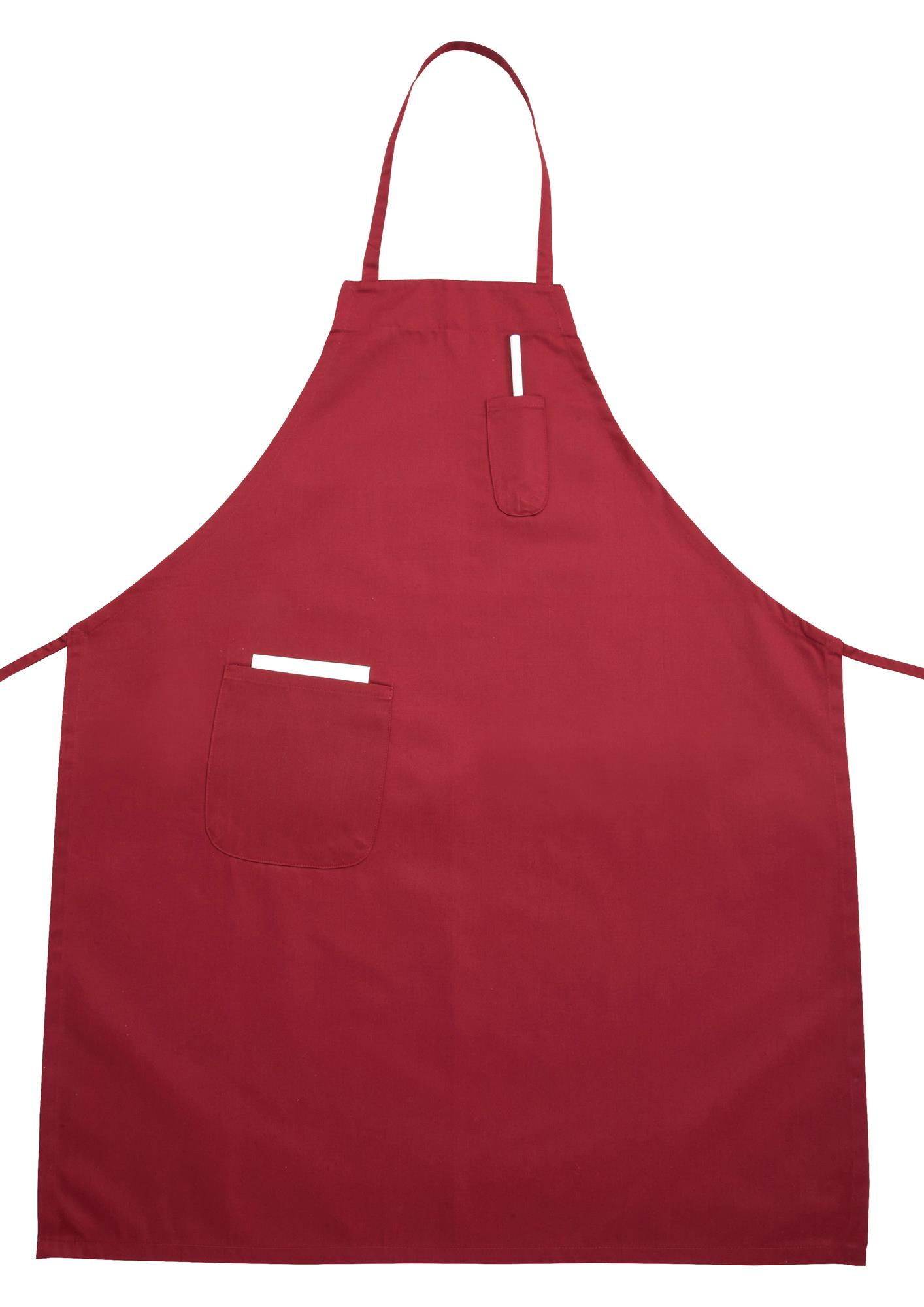 Signature ChefTM Full Length Bib Apron w/Pocket, 33" x 26", Red ...