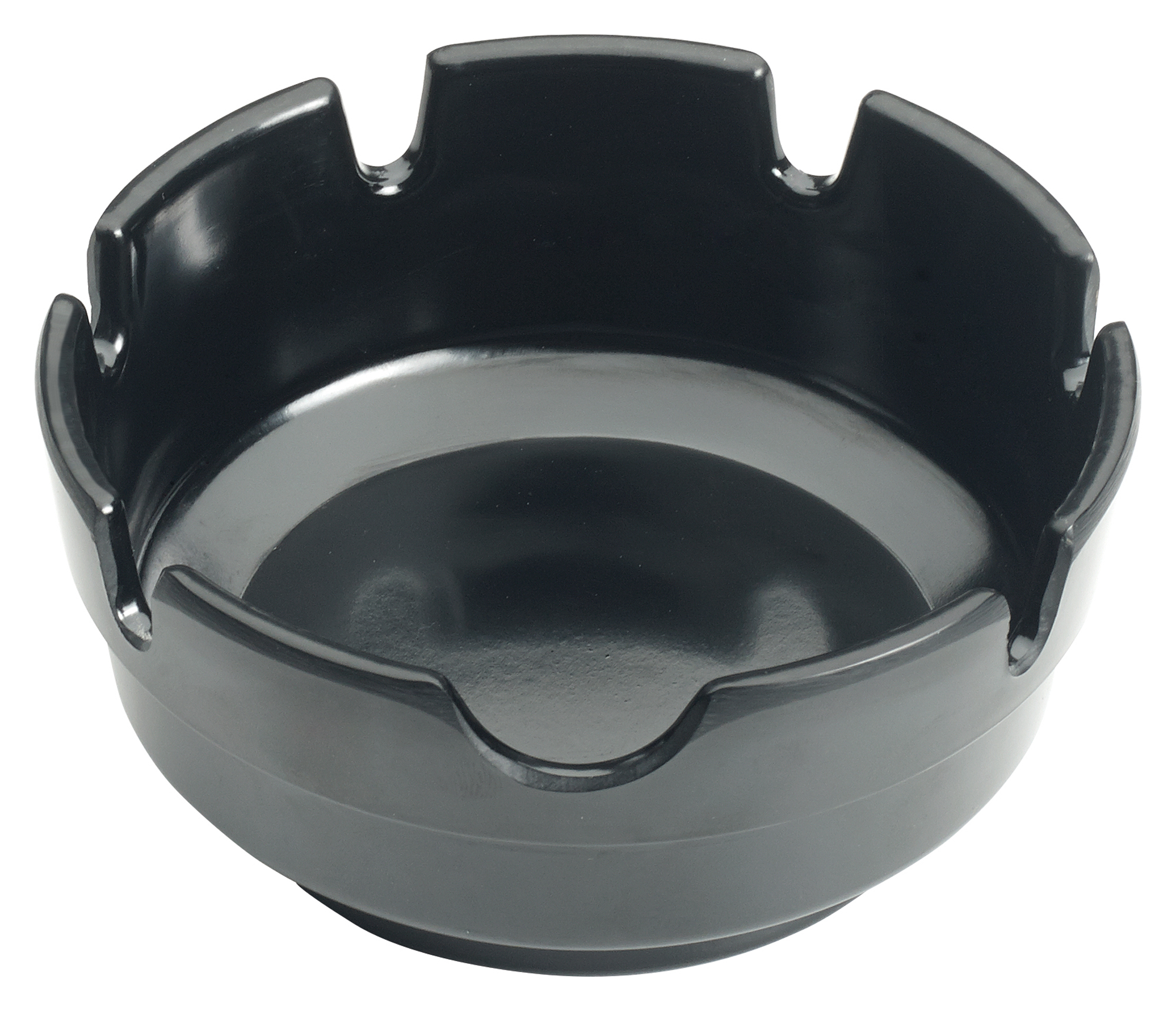 Ashtray, 4"Dia, Black, Plastic - mastersupplyonline