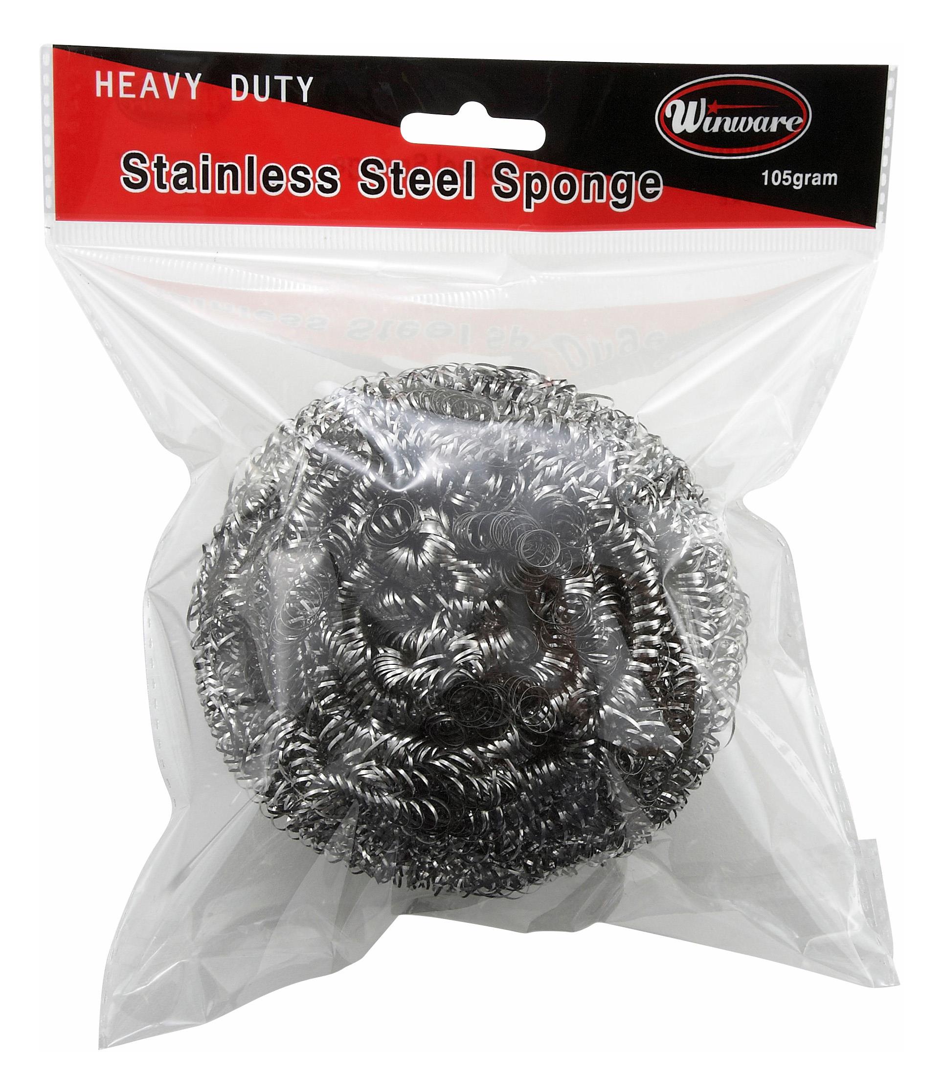 105g Stainless Steel Scrubbing Sponge, 12/Pack - mastersupplyonline