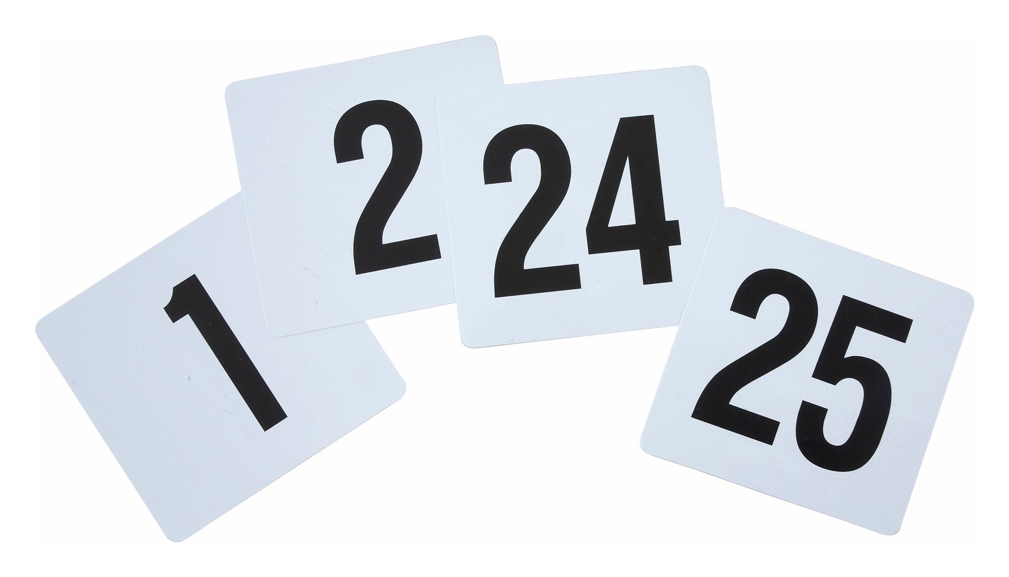 Table Numbers, 1-25, 4" x 3-3/4", Plastic - mastersupplyonline