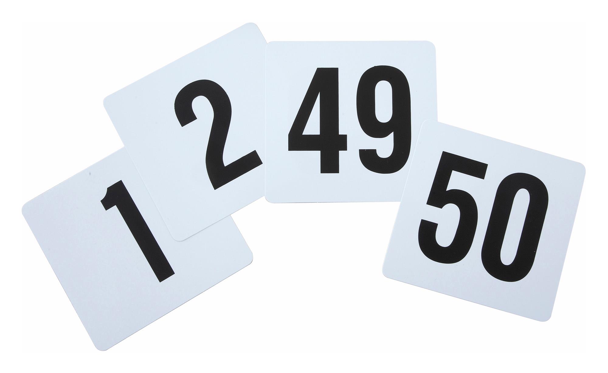 Table Numbers, 1-50, 4" x 3-3/4", Plastic - mastersupplyonline