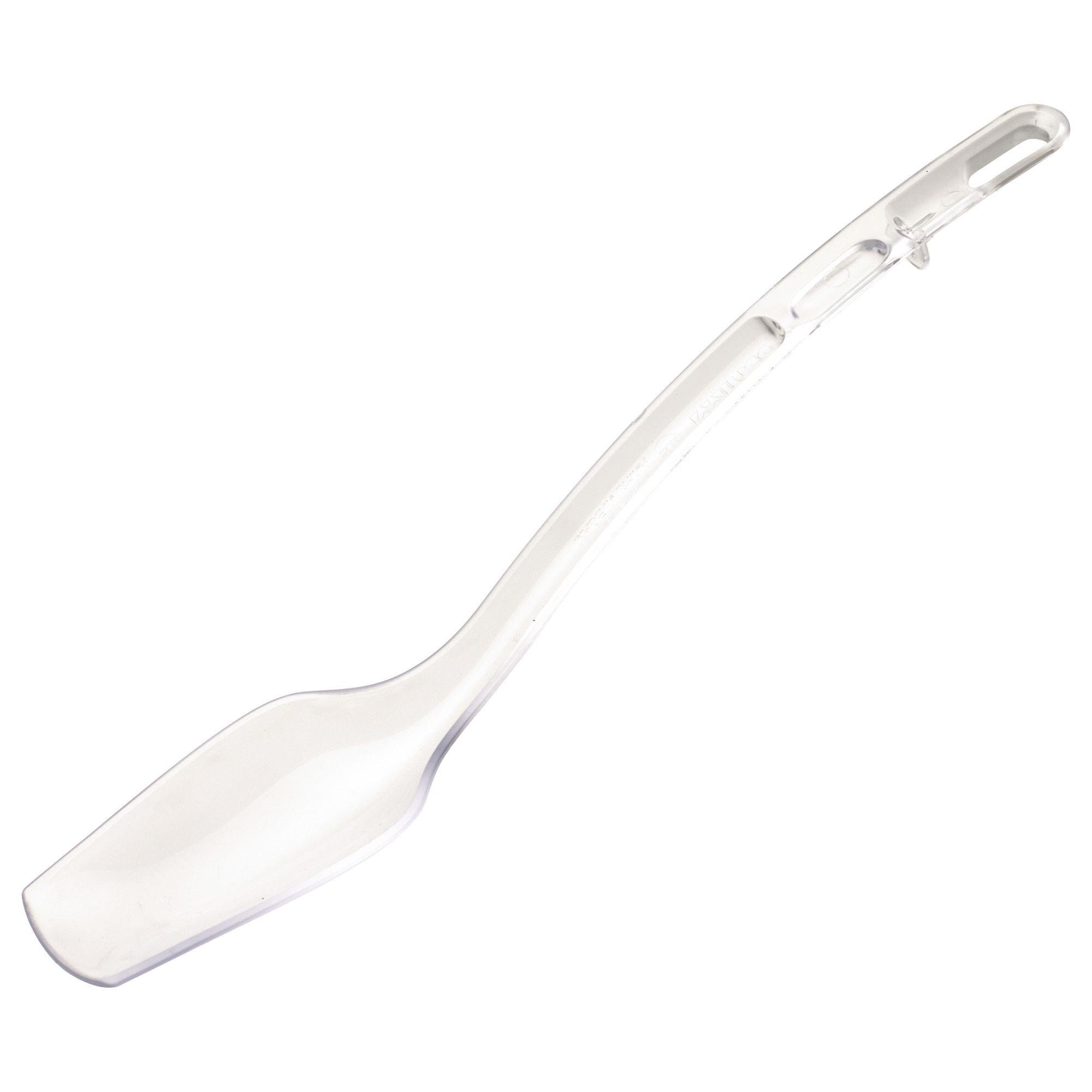 Clear Polycarbonate 10" Curved Buffet Spoon, 3/4 oz. - mastersupplyonline