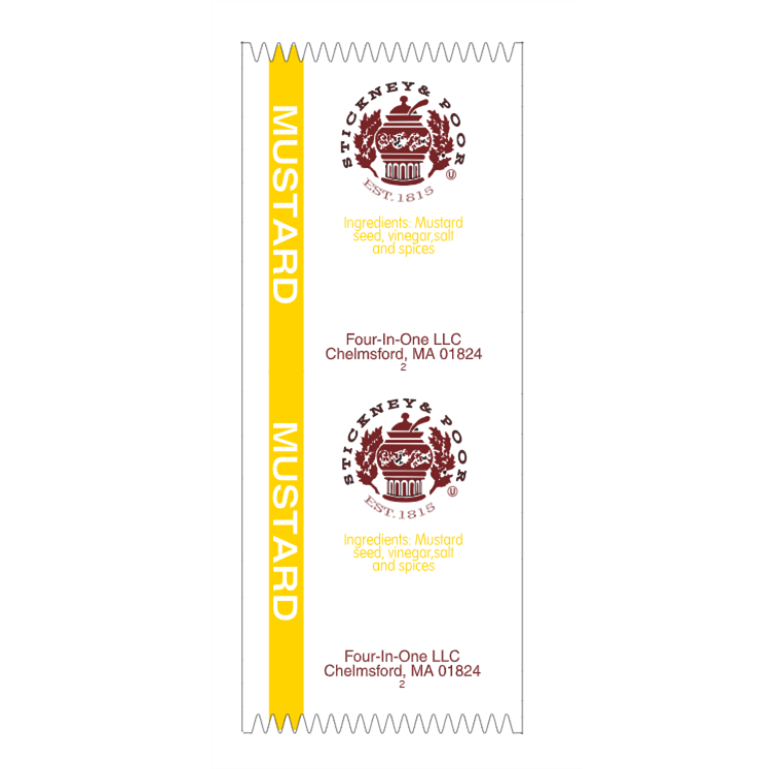 Condiment Packets, Mustard, 5.5 Gram Packet, 500/Case - mastersupplyonline