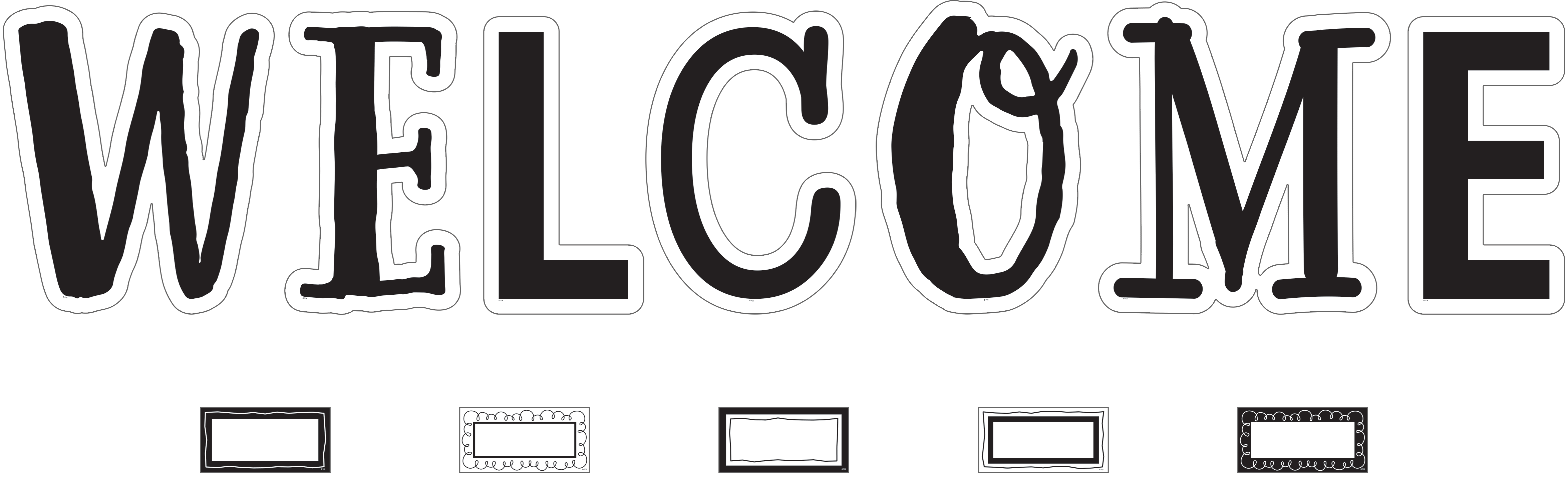 Black and White Welcome Bulletin Board - The School Box Inc