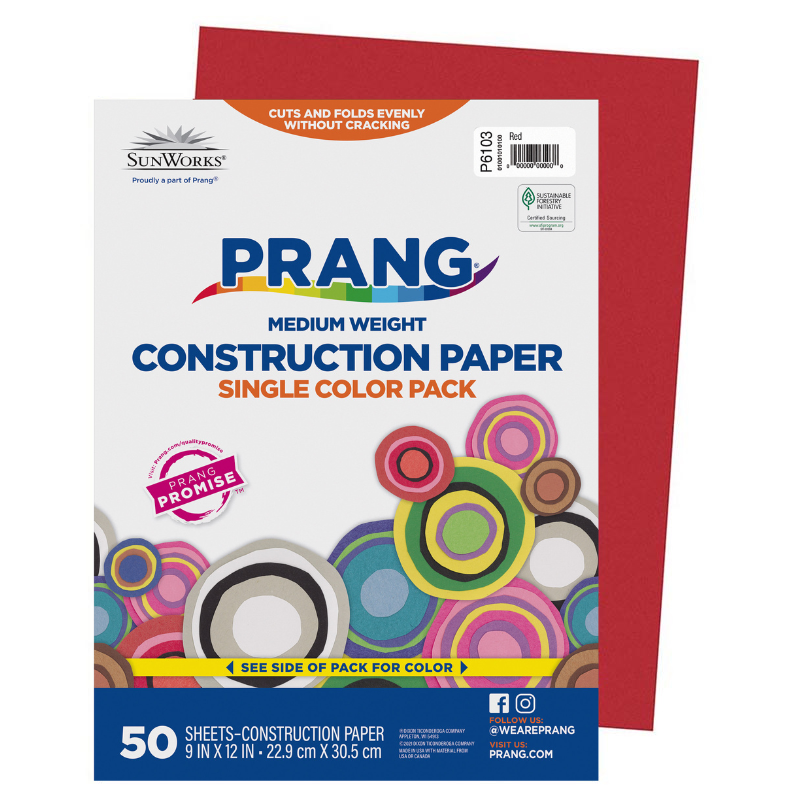 Red Construction Paper | Prang | The School Box - The School Box Inc