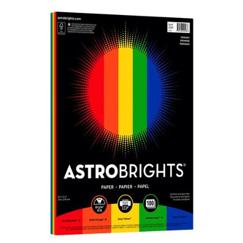 Astrobrights Primary Paper 100 ct. - The School Box Inc