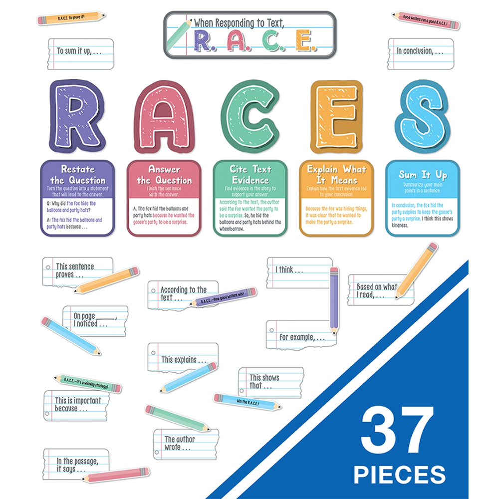 R.A.C.E. Writing Strategy Bulletin Board Set - The School Box Inc