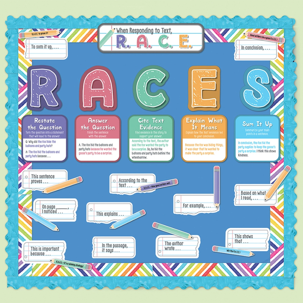 R.A.C.E. Writing Strategy Bulletin Board Set - The School Box Inc