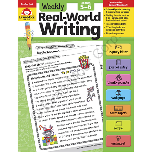Weekly Real-World Writing, Grades 5-6 - The School Box Inc