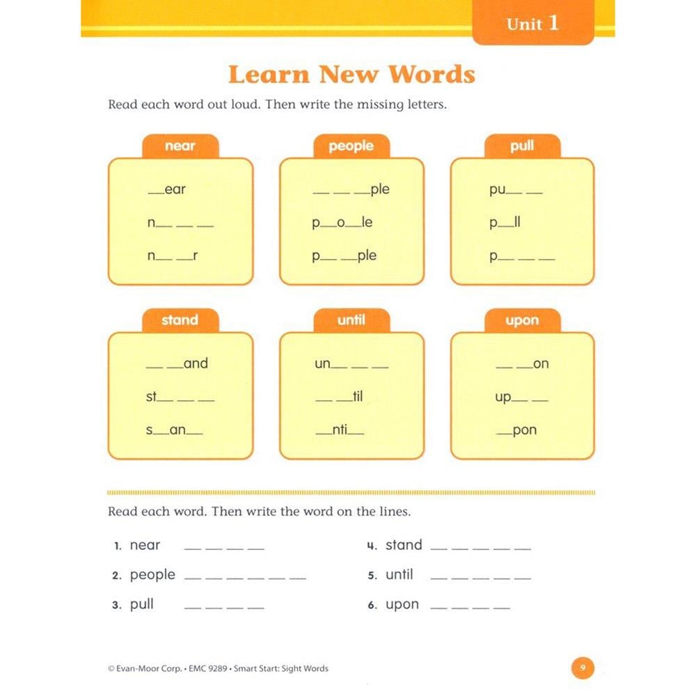 Smart Start: Sight Words Grade:1 - The School Box Inc