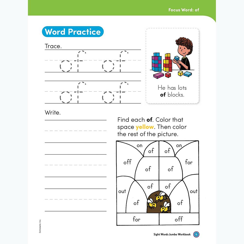 Sight Words Jumbo Workbook - The School Box Inc