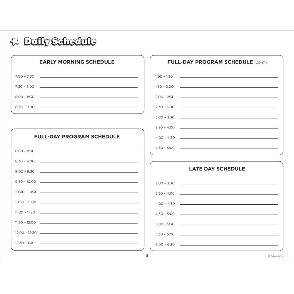 Daily Plan Book For Preschool - The School Box Inc