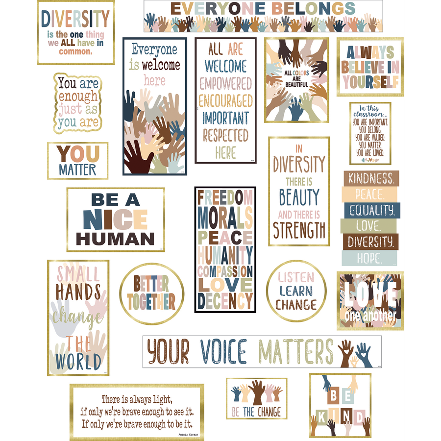 Everyone is Welcome Diversity Mini Bulletin Board Set - The School Box Inc