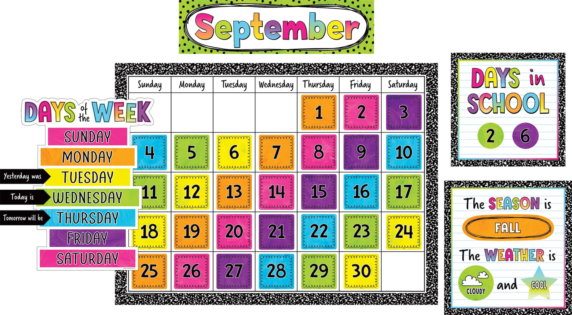 Calendar Bulletin Board Sets for Classroom | Teacher Supply Store - The ...