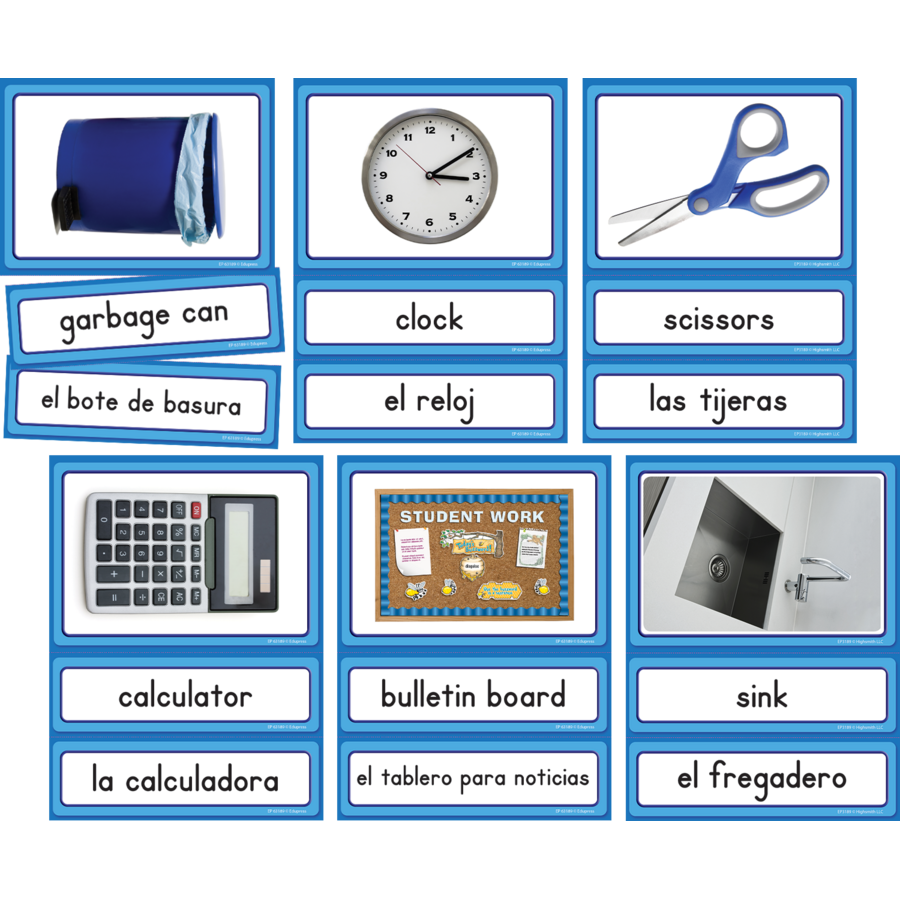 Spanish English Classroom Labels - The School Box Inc