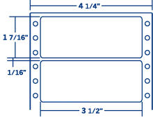 Pin Fed Continuous Labels 3 1/2'' X 1 7/16" Multi Purpose, 5000 Labels ...