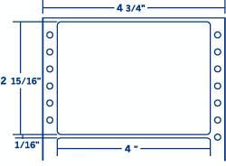 Pin Fed Continuous Labels 4'' X 2 15/16", 5000 Labels Per Carton, Data ...