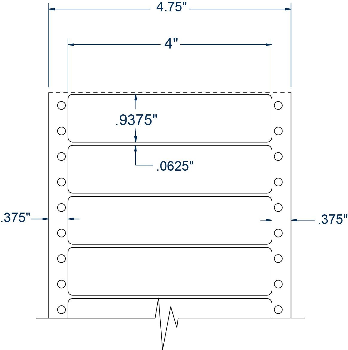 Compulabel Continuous Pin-fed Labels for Dot Matrix Printers