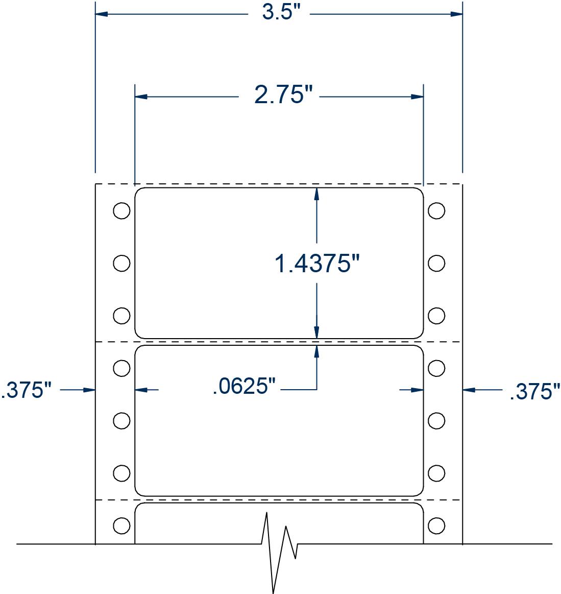 Pin Fed Continuous Labels 2-3/4 X 1 7/16 Multi Purpose, Compulabel 111058
