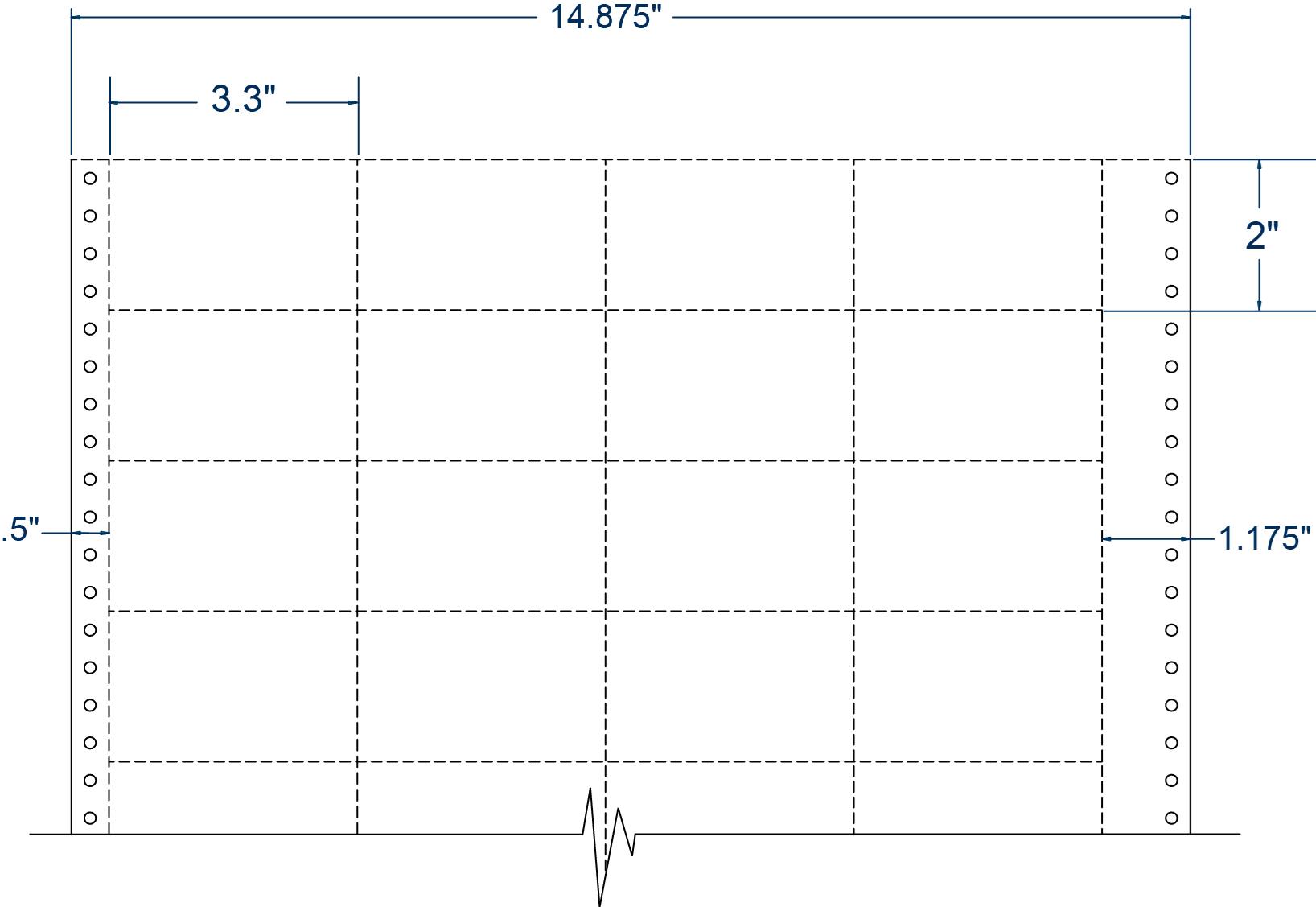 Continuous Postal Tray Tag 4Up White 3.3 X 2