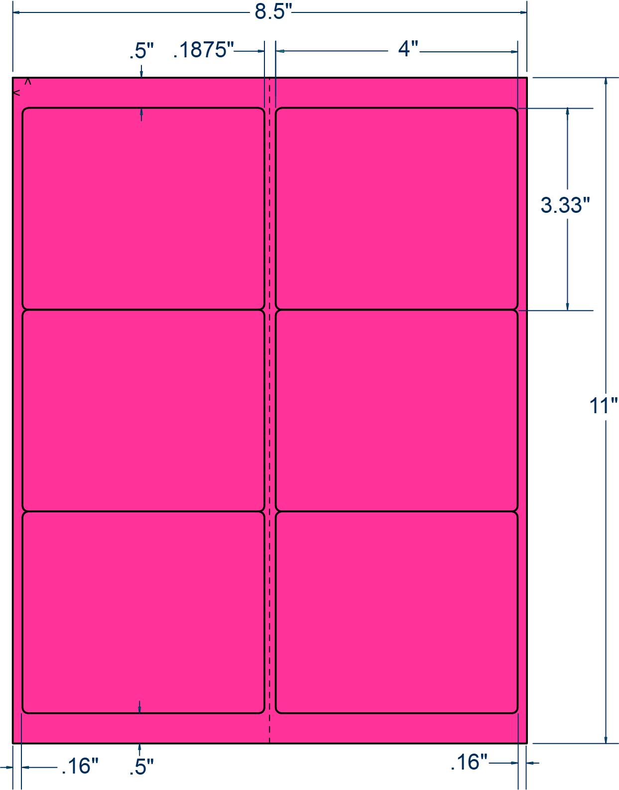 4" x 3-1/3" Laser FL Pink Shipping Labels (100 Sheets), Compulabel 312300