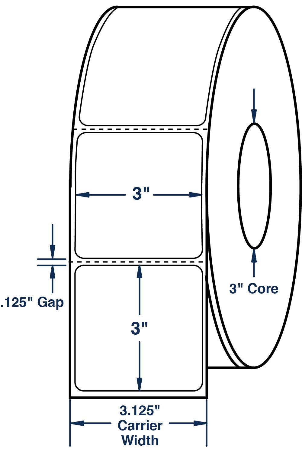 Data Label STT-3-3P , 3" x 3" Thermal Transfer Labels 11700 Labels Per ...