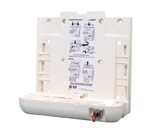 Sharps Container Bracket Plastic Wall Mount Locking - US Labels and ...