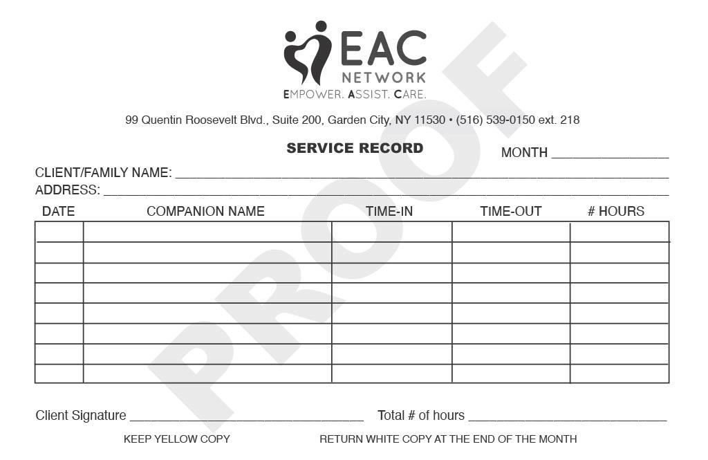 FORMS (EAC NETWORK) 500 forms per set - Add Notes to "Special ...