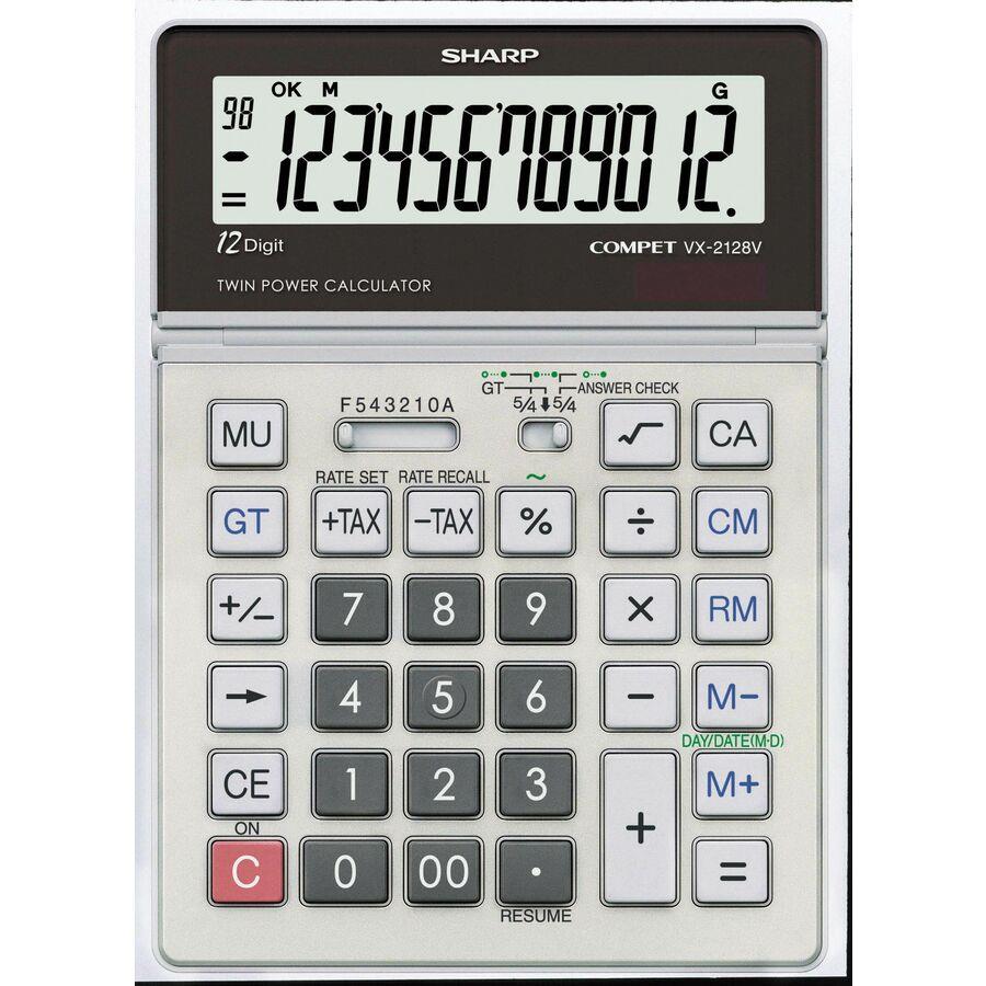 Sharp Calculators VX-2128V 12-Digit Commercial Desktop Calculator - 4 ...