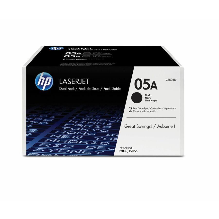 HP 05A (CE505D) Original Laser Toner Cartridge - Dual Pack - Black - 1 ...