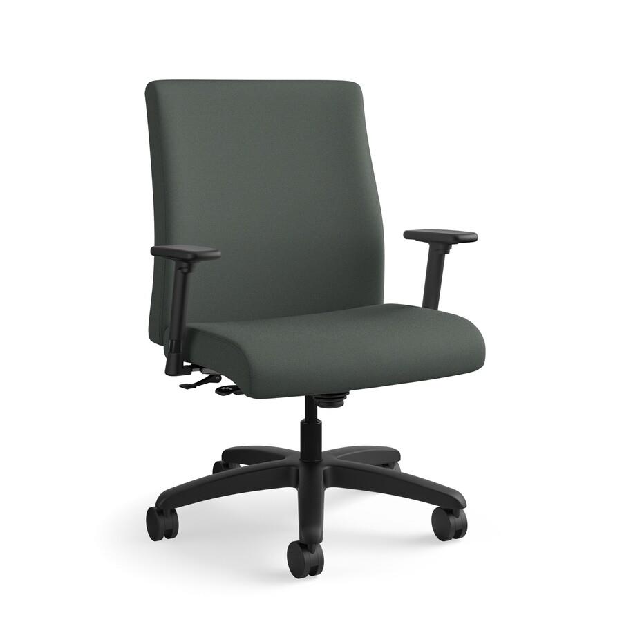 HON Ignition Big and Tall Chair Fabric Seat Fabric Back Mid Back 5 star Base Iron Ore Yes 1 Each ICC Business Products
