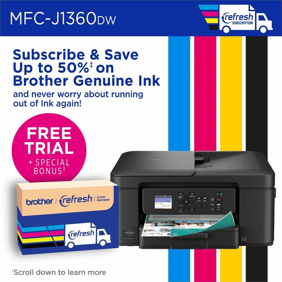 Brother Work Smart MFC-J1360DW Wired & Wireless Inkjet Multifunction ...