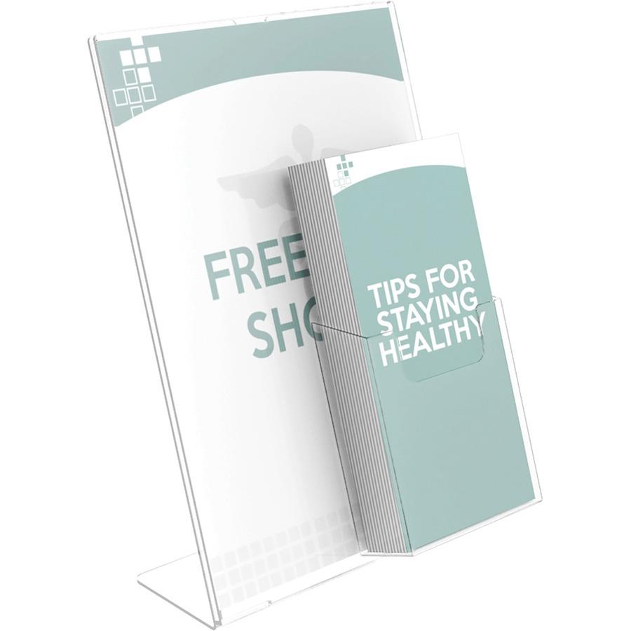 Deflecto 4" Pocket Slanted Plastic Sign Holder