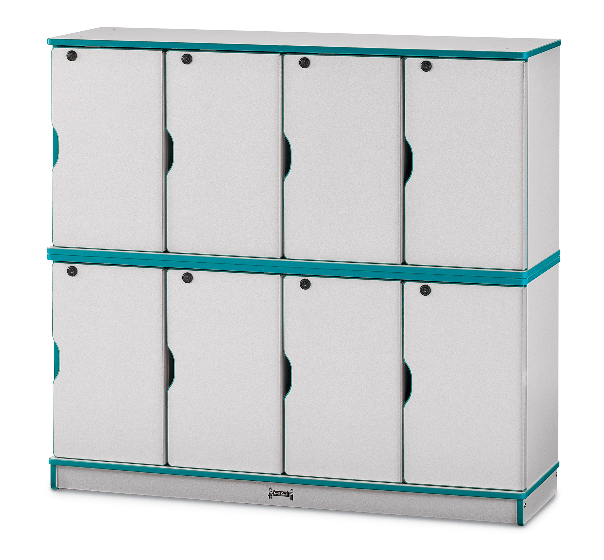 Rainbow Accents® Stacking Lockable Lockers - Double Stack - Teal
