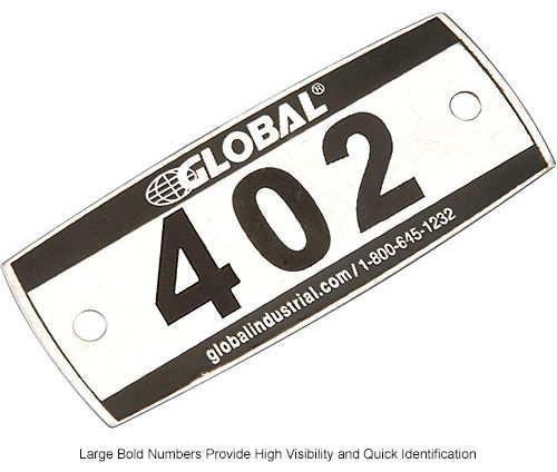 Global Industrial™ Locker Number Plate Kit - Pkg Of 200 Numbered 300-499