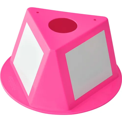 Global Industrial™ Inventory Control Cone W/ Dry Erase Decals, Hot Pink