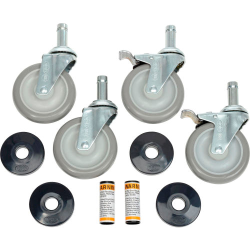 Nexel Stainless Steel Stem Casters CA5SBS Set (4) 5" Poly 2 With Brakes ...