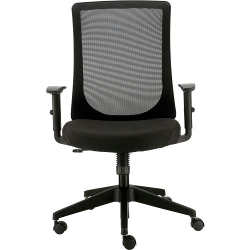 Interion® Mesh Office Chair With Mid Back & Adjustable Arms, Fabric, Black