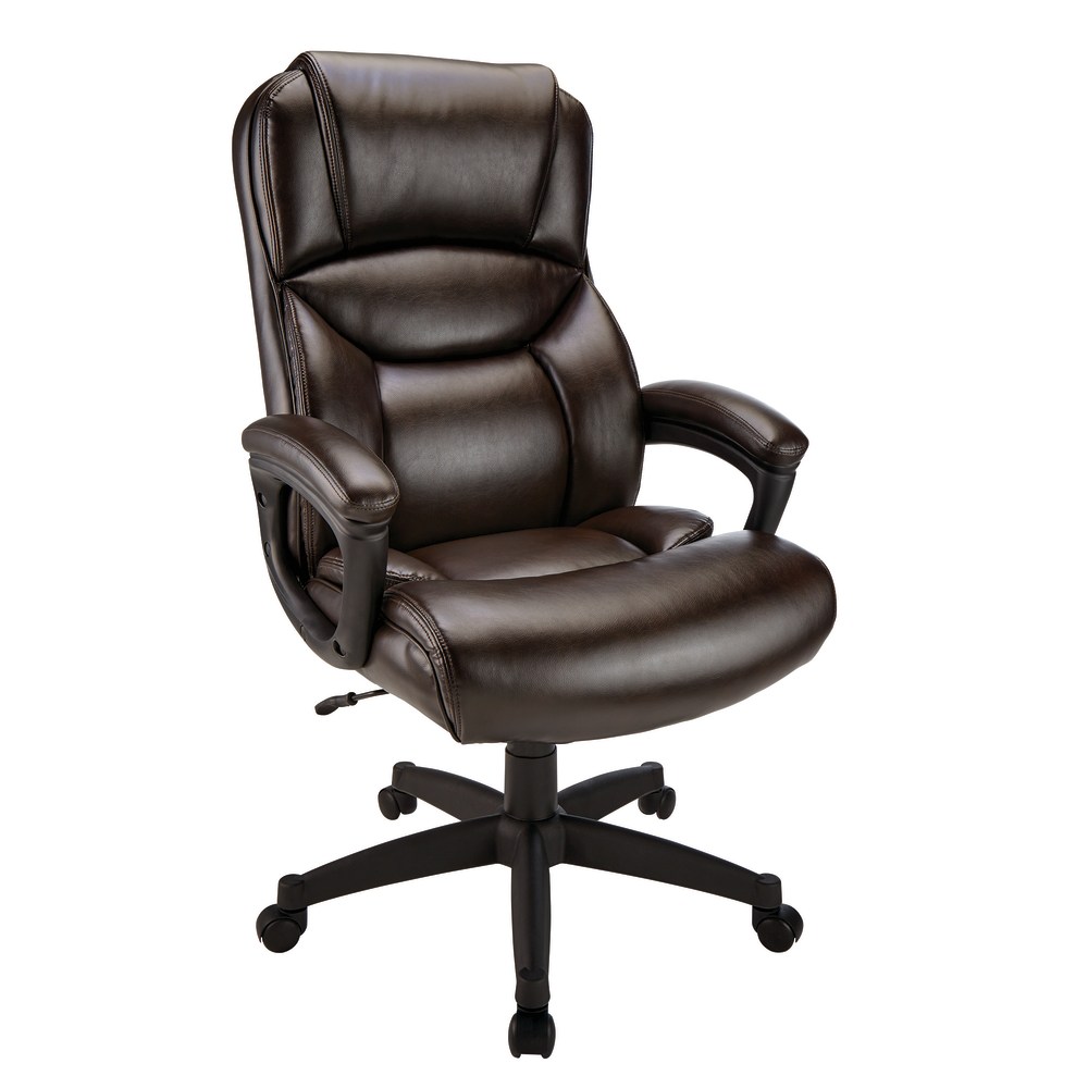 Realspace Fennington Bonded Leather High-Back Executive Office Chair ...