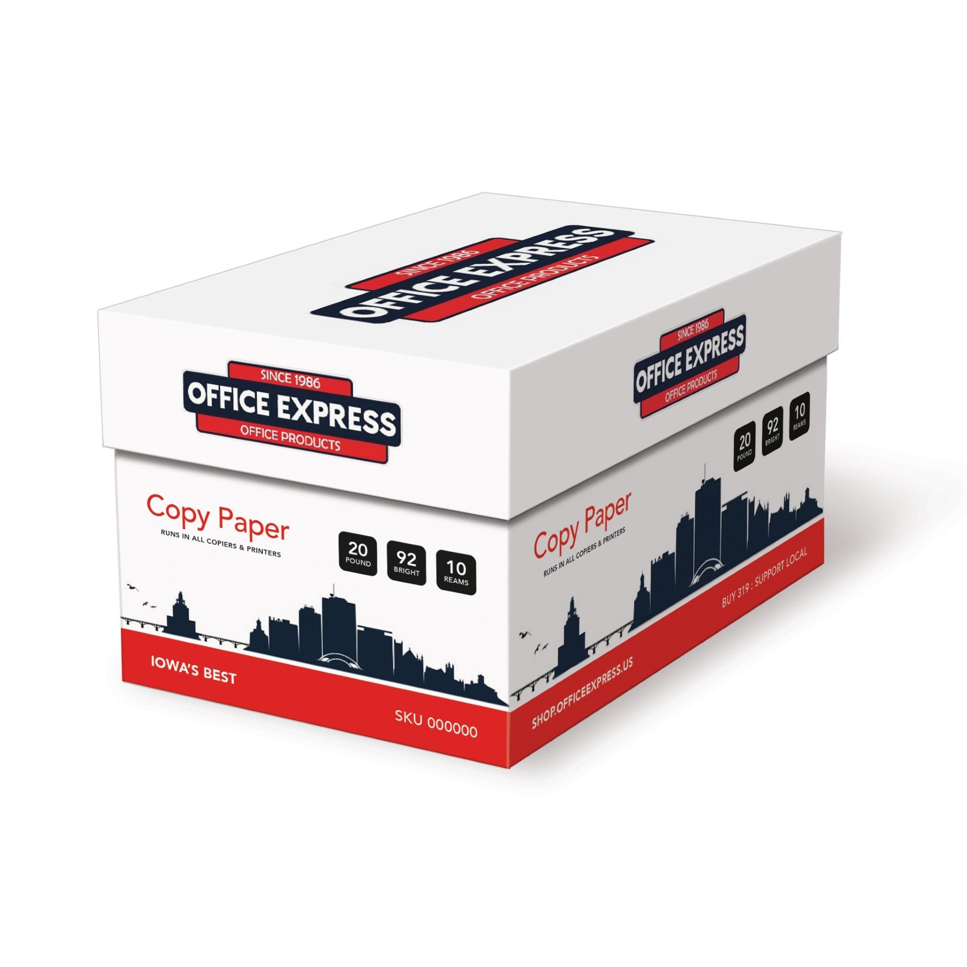 8.5 X11 COPY PAPER, 20LB , 92-BRIGHTNESS, 5000 SHEETS/CASE - Office ...