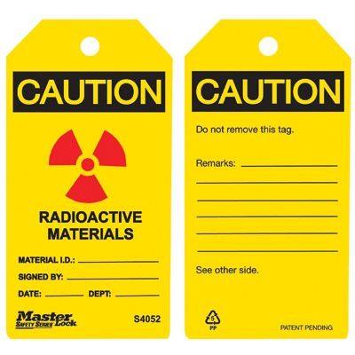 Master Lock S4052, Radioactive Materials Safety Tag - AllianceSupply.com