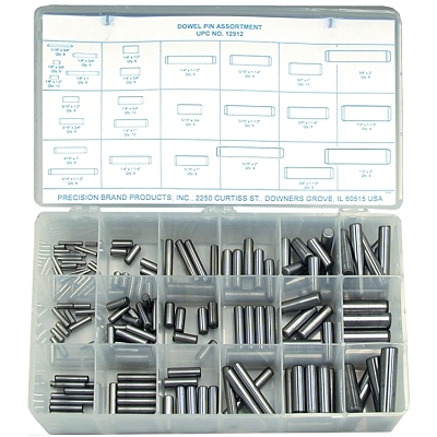 Dowel Pin Assortments, Alloy Steel, 176 per set - TonerQuest