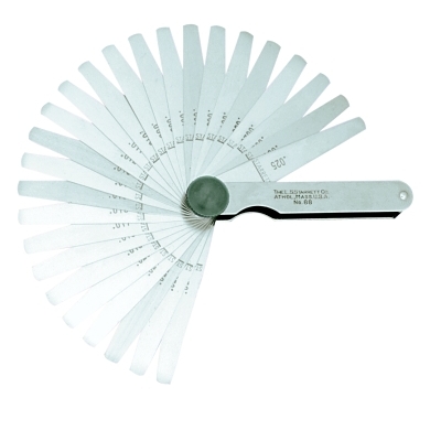 Tapered-Leaf Thickness Gages, 172 Count, Steel Case - TonerQuest