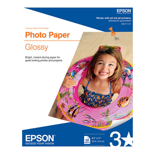 Epson Photo Paper Glossy (8.5" x 11") (20 Sheets/Pkg) - Perfect Output ...